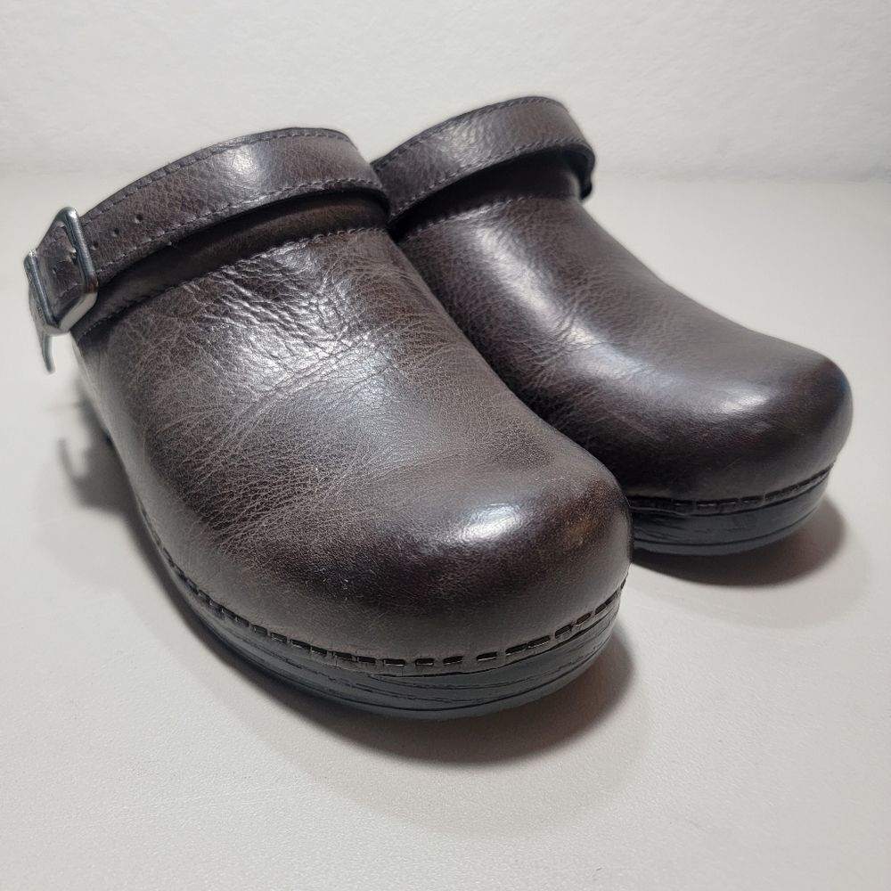 Dansko Ingrid Convertible Strap Clogs Brown Burnished… - Gem